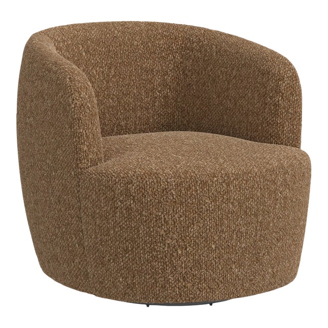 Charlie Swivel Chair in Alpaca Pecan | Chairish