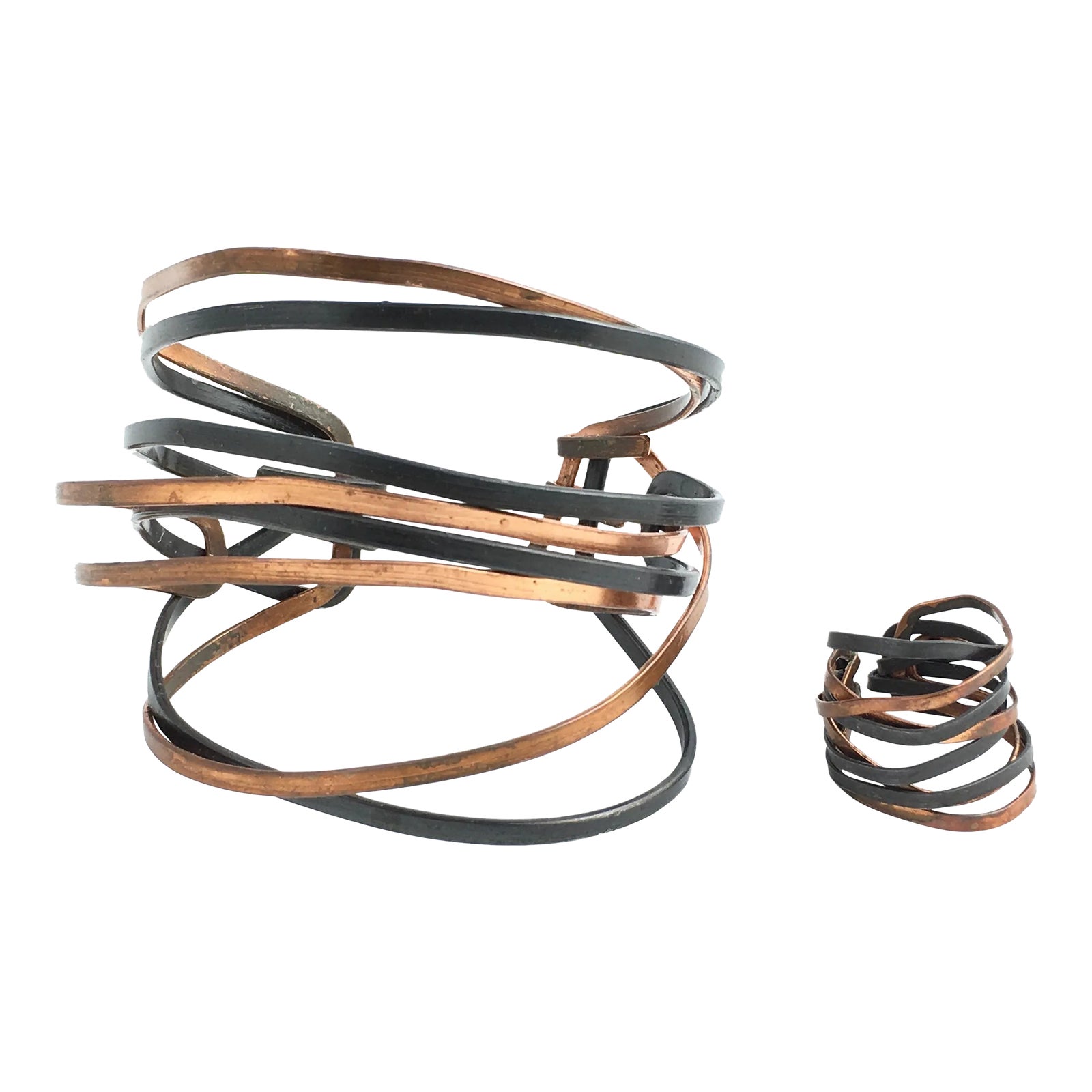 Midzo Multimetal Cuff Bracelet & Ring - 2 Pieces | Chairish