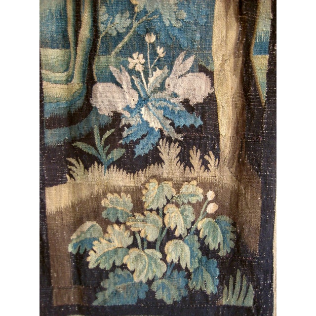Early 1700s Aubusson Verdure With Rabbits Tapestry | Chairish