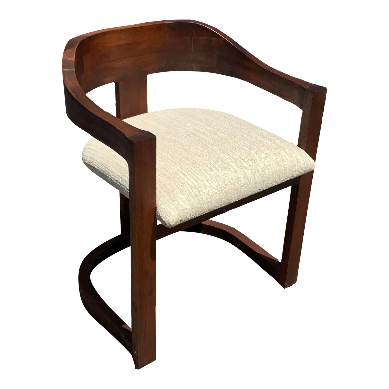 Solid Mahogany Dining Chair in Manner of Onassis Chair by Karl Springer ...