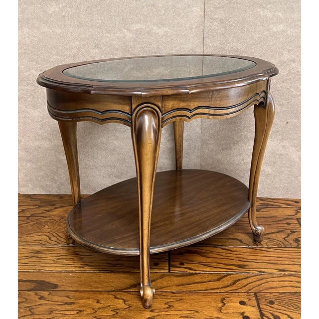 Late 20th Century Scalloped-Edge Solid Wood Accent Table With Wavy ...