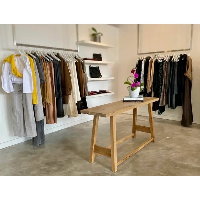 Solid Oak Modern Contemporary Console Table | Chairish