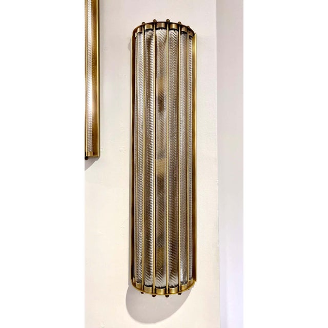 Large Size 1940s Pair Vintage Art Deco Rod Ship Light Wall Sconces ...