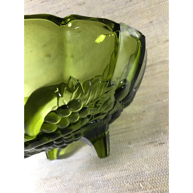 1960s Oval Green Glass Footed Fruit Bowl Vintage Chairish