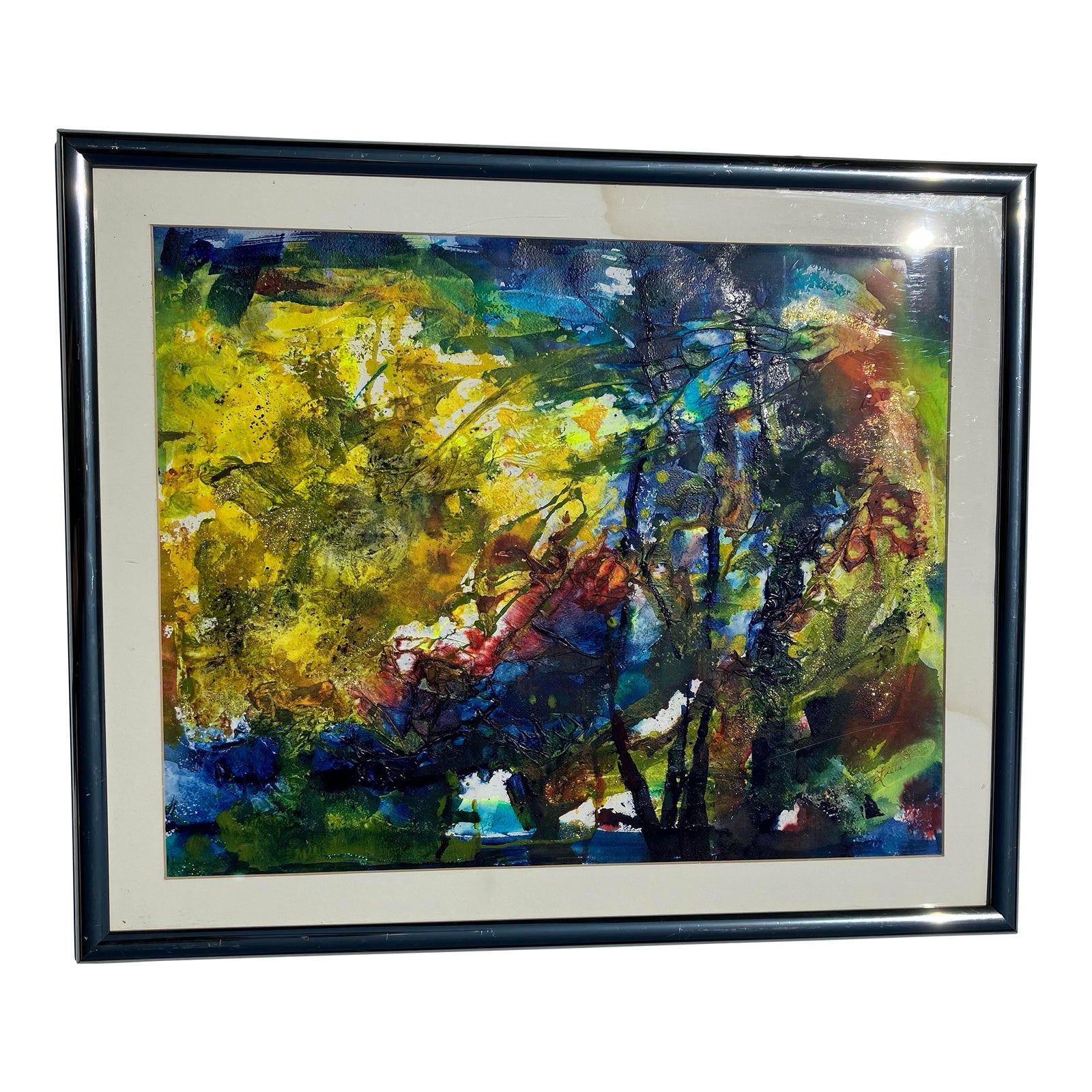 1990s Original Abstract Landscape, Framed | Chairish
