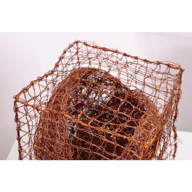 Nancy Koenigsberg Modernist Contemporary Copper Cube and Ball Sculpture ...