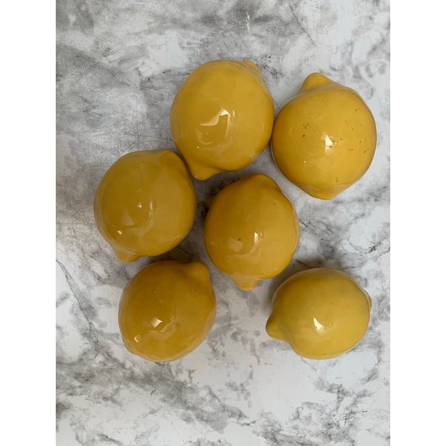 Vintage Pottery Ceramic Lemons, Set of Six | Chairish