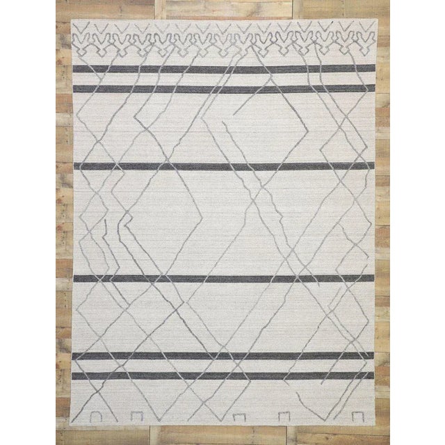 Contemporary Gray Moroccan Style Area Rug - 8′ × 9′11″ | Chairish