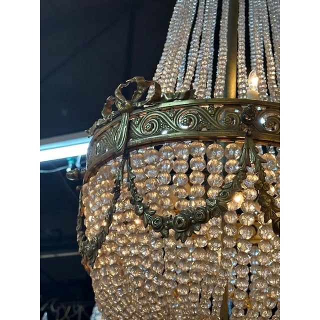 French Louis XVI Design Basket Form Chandelier | Chairish