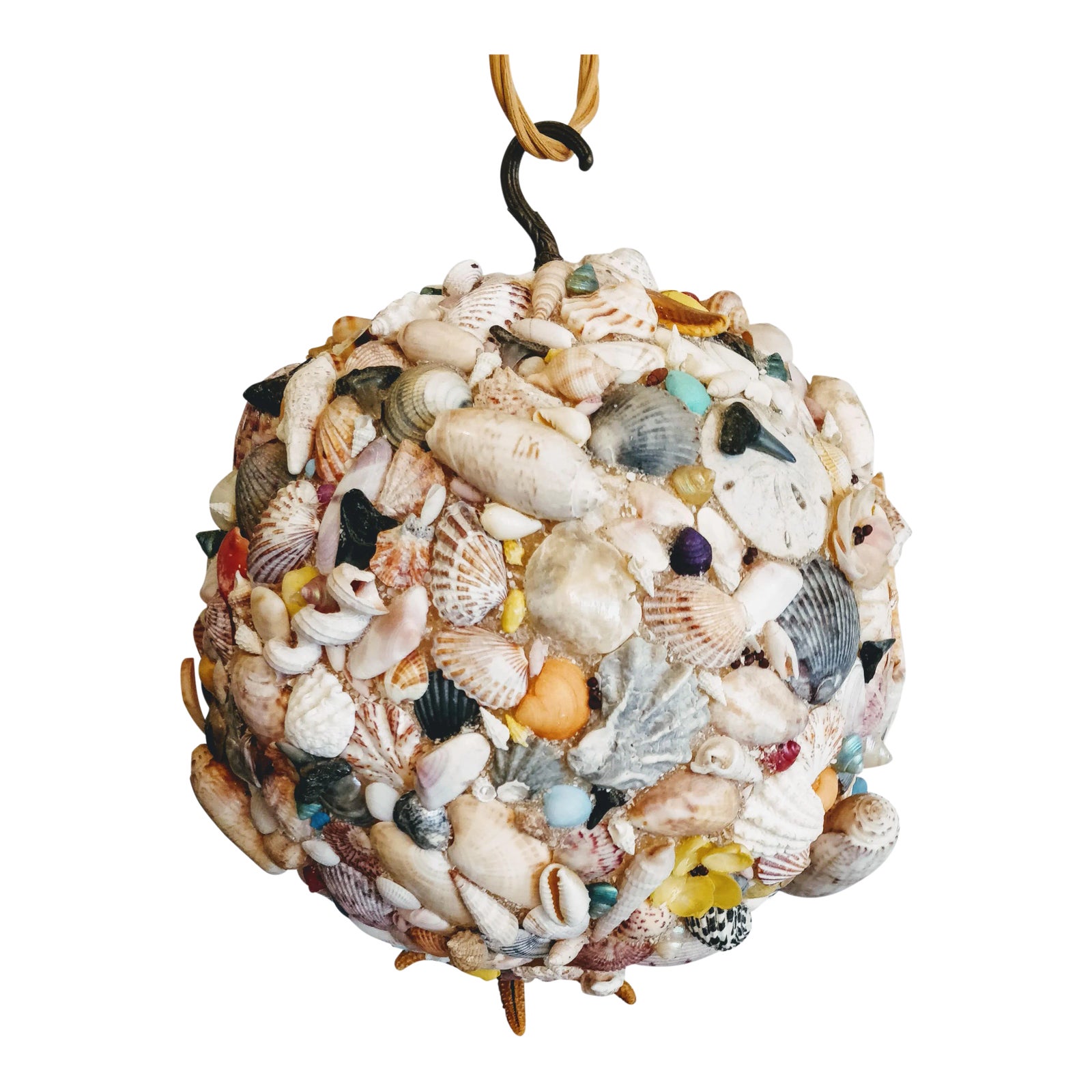 Vintage Mid 20th Century Coastal Shell Sculpture Nautical Sphere | Chairish