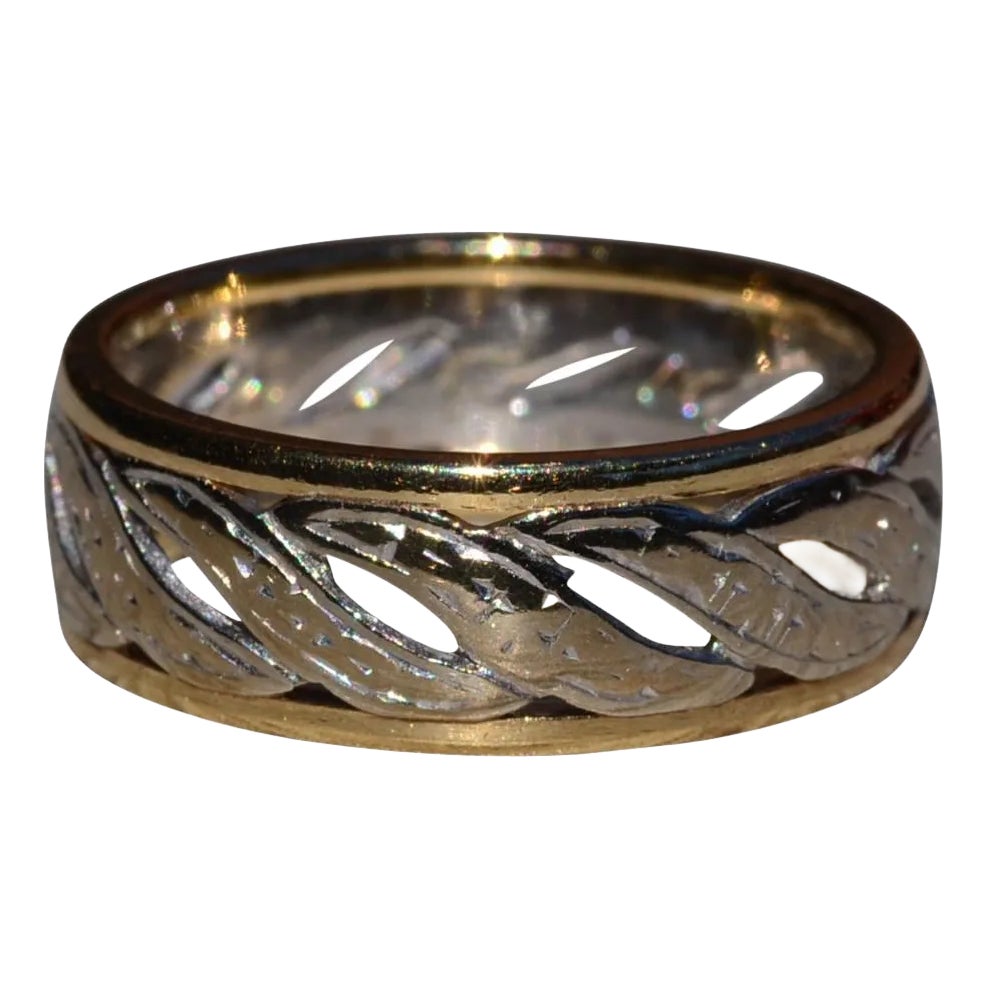 The Toxaway: Ladies Antique 14K Two Tone Art Deco Eternity Band | Chairish