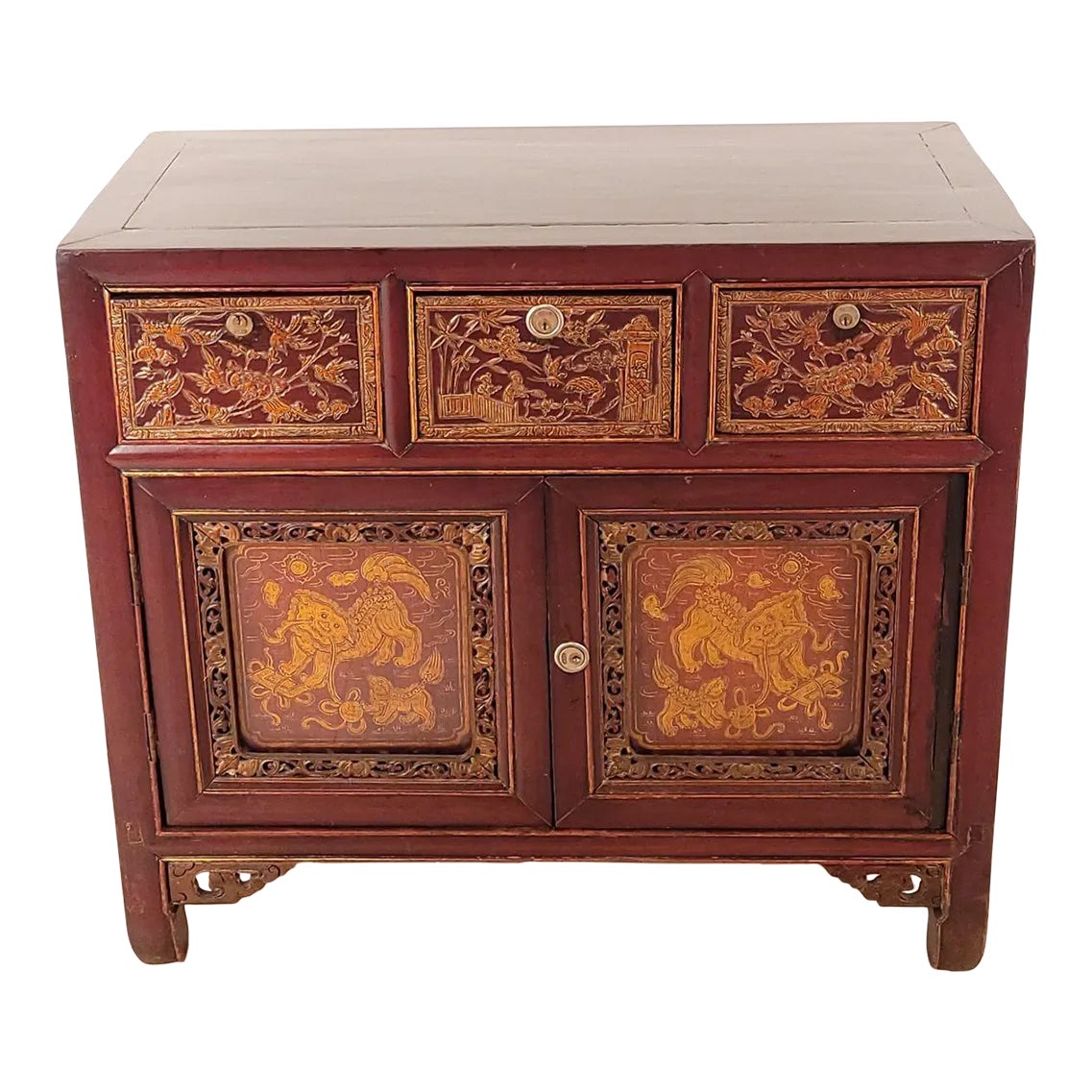 Chinese Painted Cabinet With Later Locks, Circa 1920 | Chairish