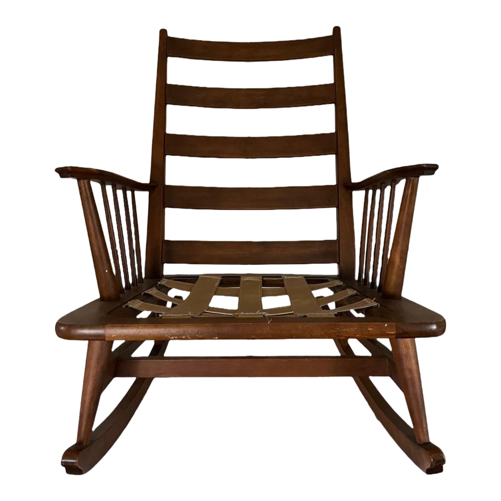 Danish Modern Ladder Back Rocking Chair by Tell City Chair Company ...