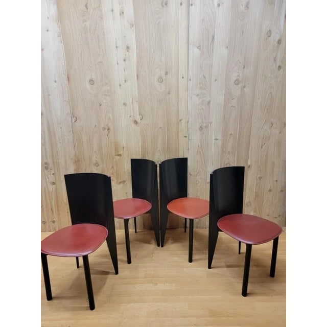 1980s Vintage Post Modern Italian Ebonized Bentwood & Leather Dining ...