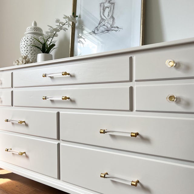 1980s Henkel Harris Dresser Modern Greige Lacquer Finish | Chairish