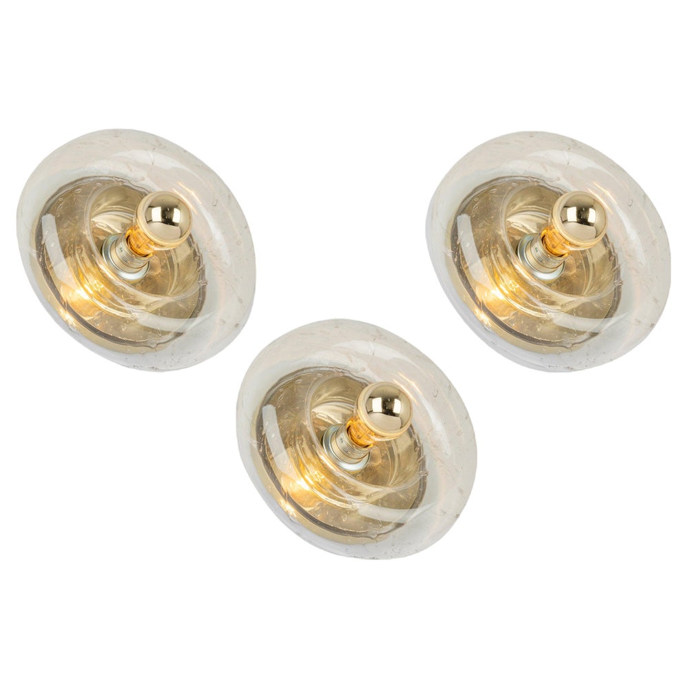 Doughnut Wall Light in Clear Glass from Doria Leuchten, Germany, 1960s ...