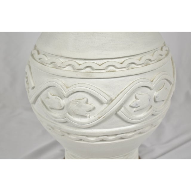 Vintage Large Scale Plaster Table Lamp | Chairish