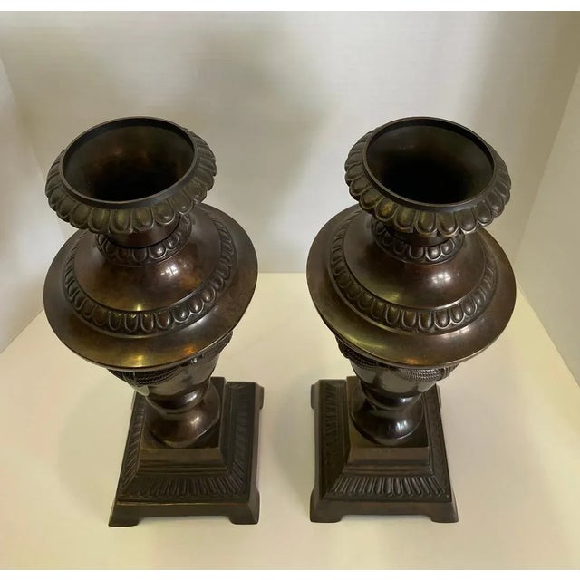 Antique Bronze Vases a Pair | Chairish