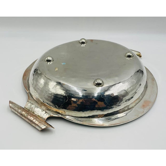 1980s Emilia Castillo Silver-Plated Serving Bowl With Malachite Inlay ...