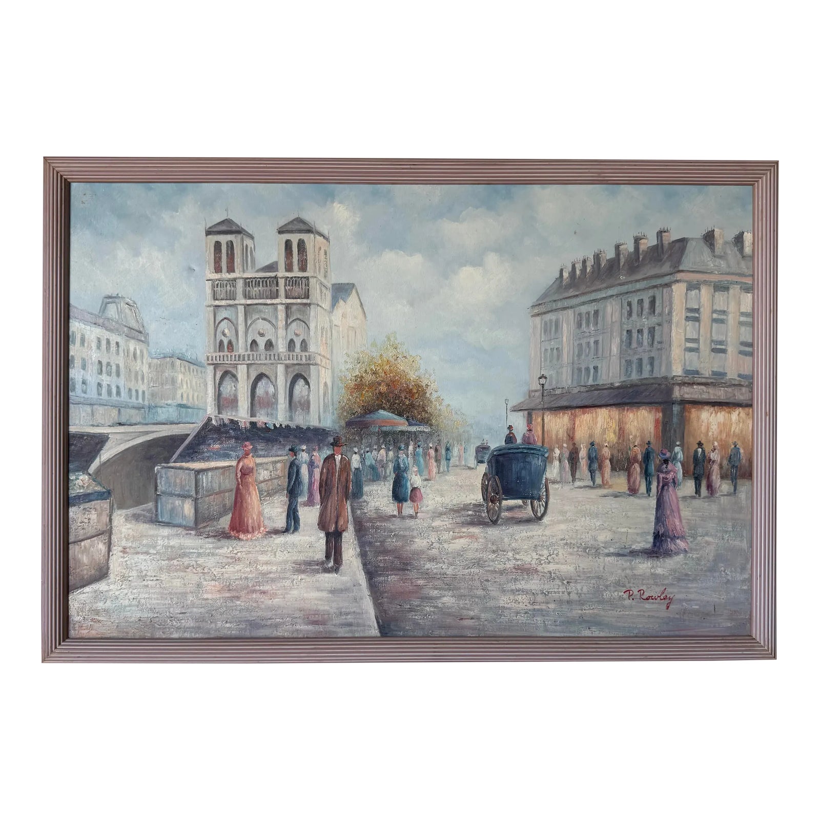 70’s Vintage P. Rowley European Street Scene With Victorian Figures ...