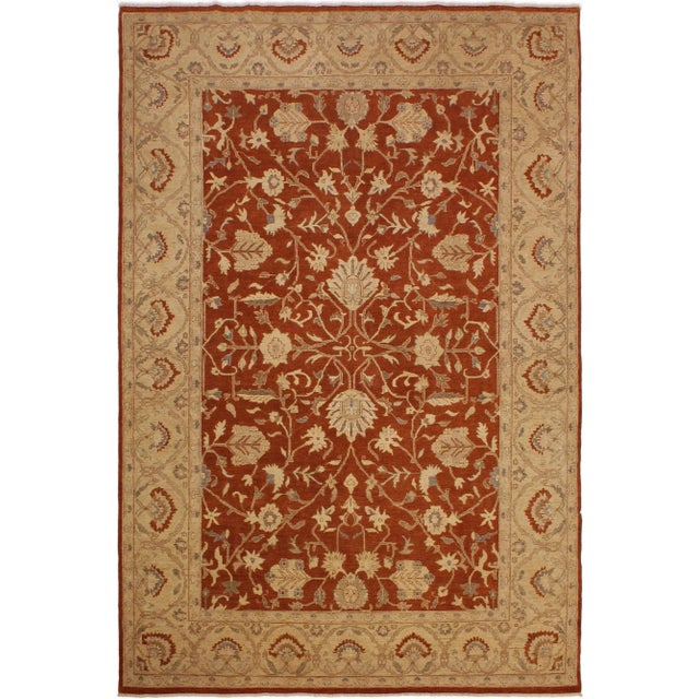 Shabby Chic Kafkaz Rust/Gold Wool Rug -8'11 X 12'9 | Chairish