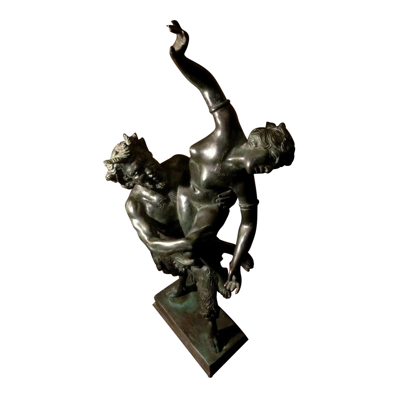 Early 19th Century Cast Bronze Large Statue of ''Faun Abducted Sabine ...