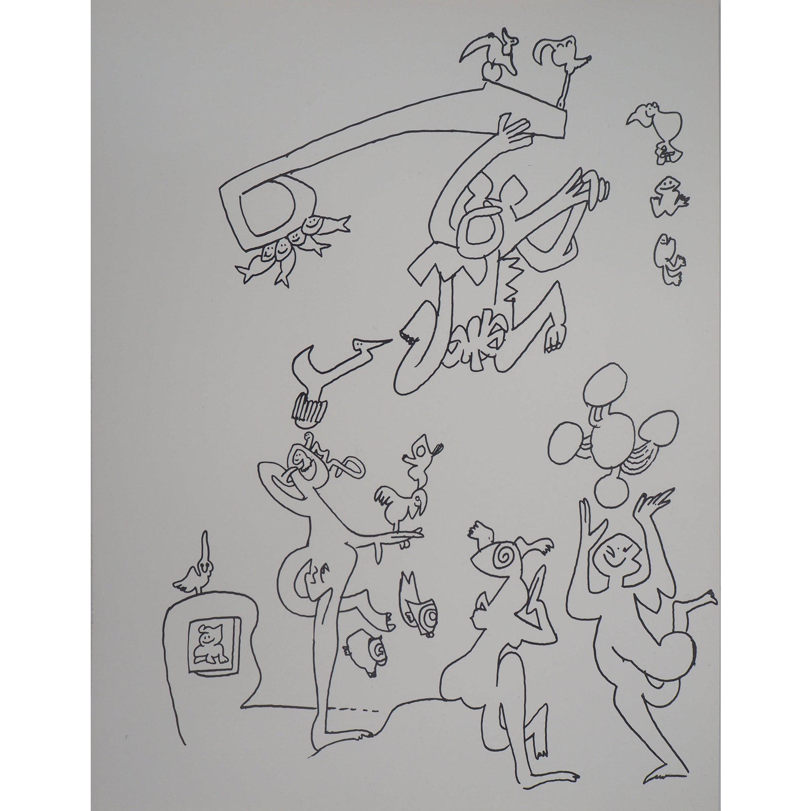 Roberto Matta, Joyful Characters, 1976, Original Lithograph | Chairish