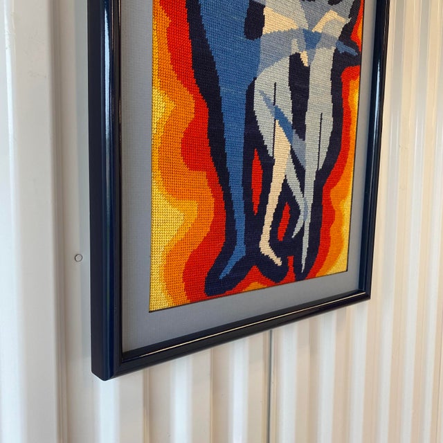 Midcentury Modern Dancing Figures Needlepoint Wall Art | Chairish