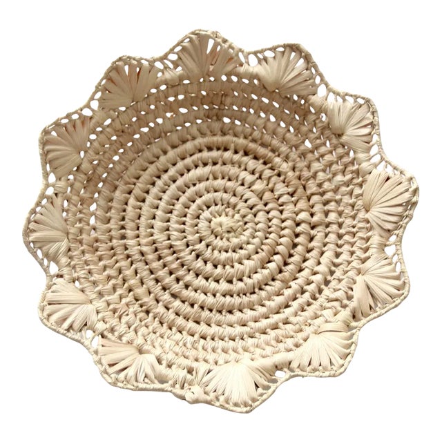 Vintage Woven Basket Tray | Chairish