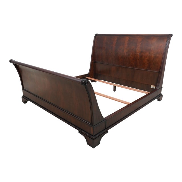 Henredon King Size Mahogany Sleigh Bed | Chairish