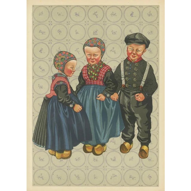 Dutch Children in Traditional Staphorst Dress, 1932, Paper | Chairish