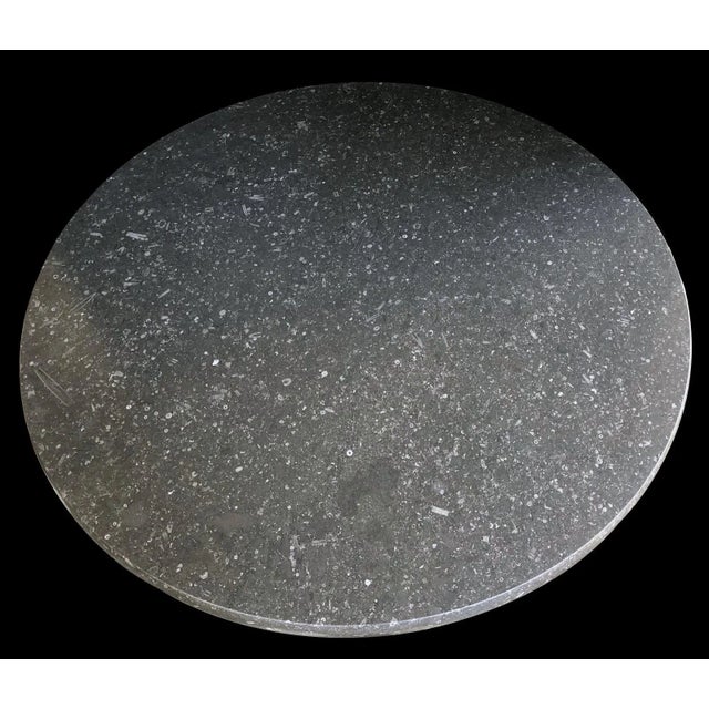 Carved Belgian Bluestone Round Dining/Center Table with Barrel-form ...