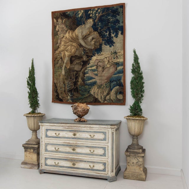 18th Century French Large Painted Commode With Hand-Painted Marbleized ...