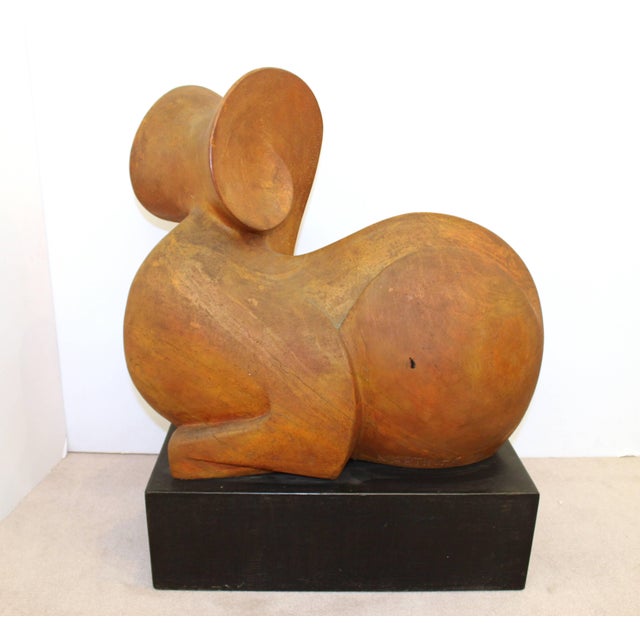 Joseph Martinek, Abstract Wood Ibex Sculpture, Signed | Chairish
