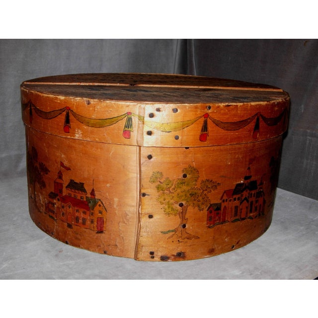 Large Hand-Painted Vintage Cheese Box | Chairish