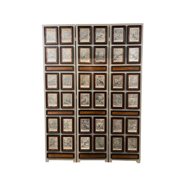 Custom French Horse Equestrian Gallery Wood Screen | Chairish