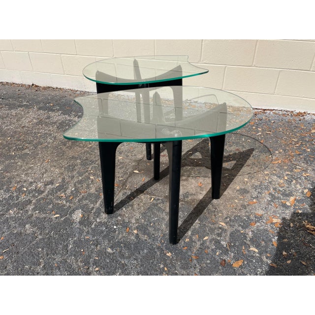 Mid Century Adrian Pearsall Ebonized Stingray End Table Set | Chairish