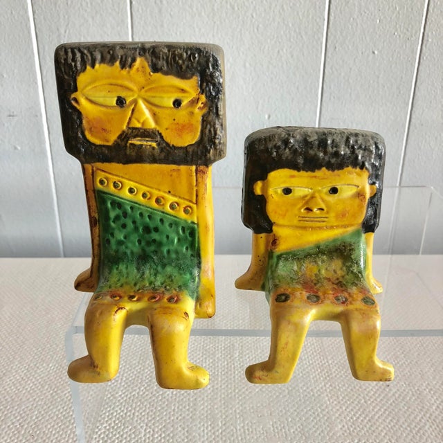 1950s Mid-Century Modern Fantoni Pottery Figural Caveman and Cavewoman ...