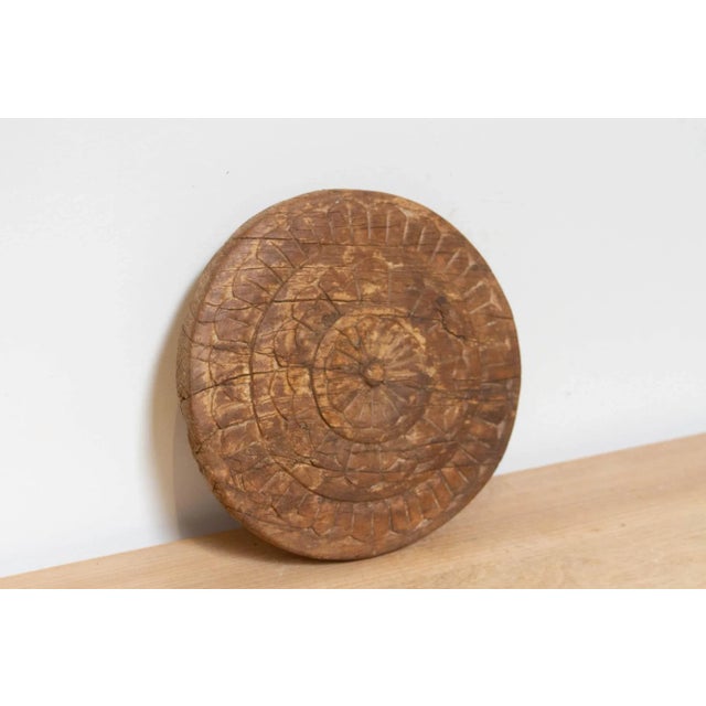 Carved Round Indian Plate | Chairish