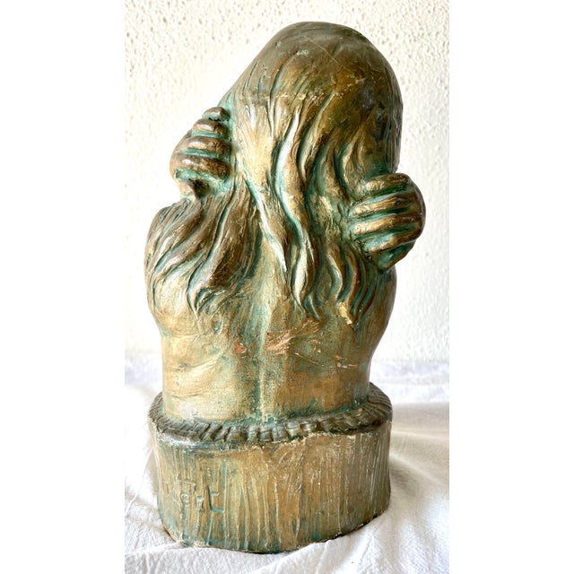 Vintage Traditional Ceramic Clay Sculpture of a Child by Artist p.j ...