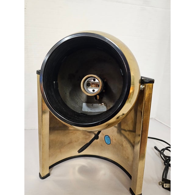 80’s Brass Finish Metal Eyeball Swivel Desk Lamp | Chairish