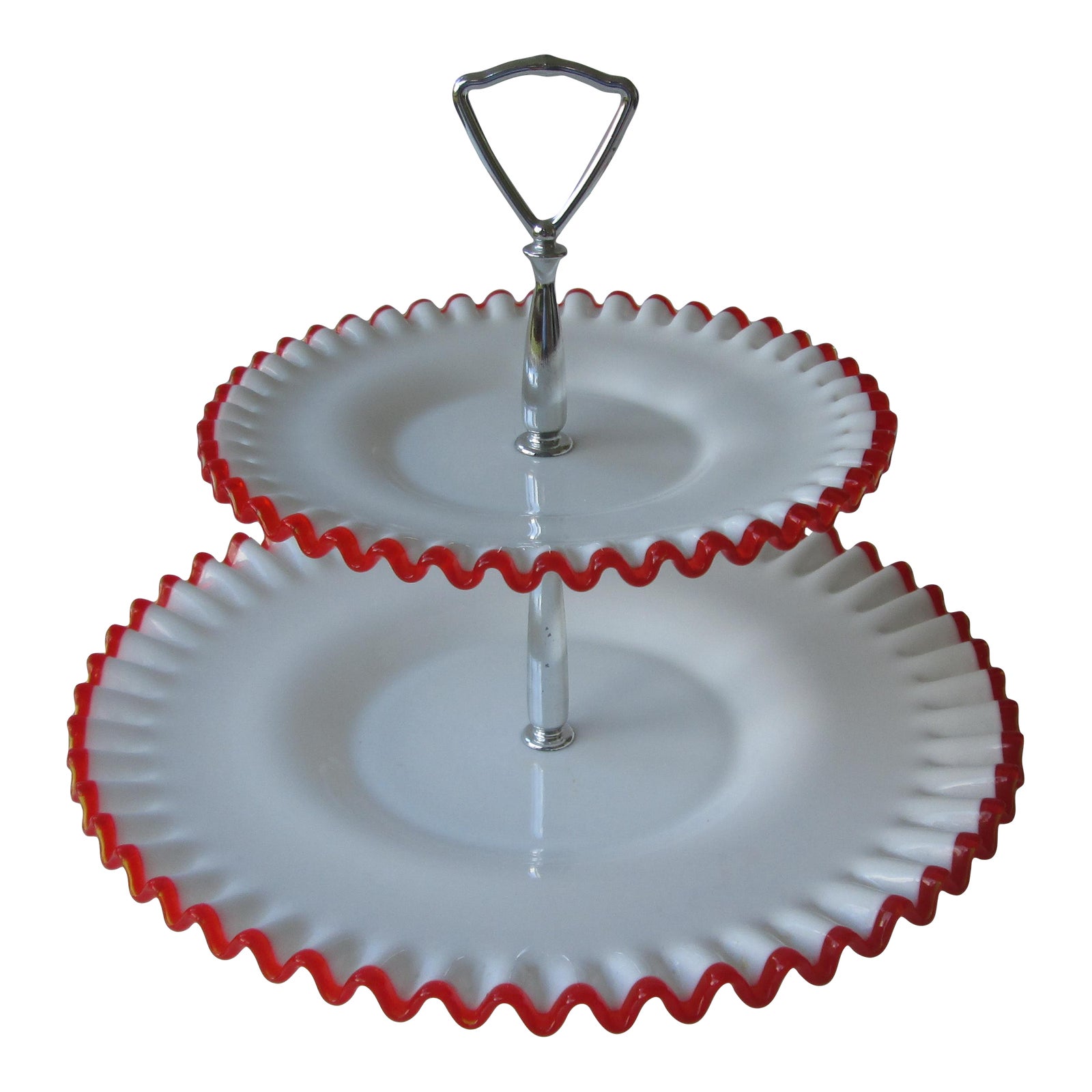 1940s Fenton Ruby Crest Tid Bid Tray | Chairish