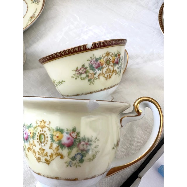 Vintage Nsp China Hand Painted Floral Dinnerware Set of 99 | Chairish