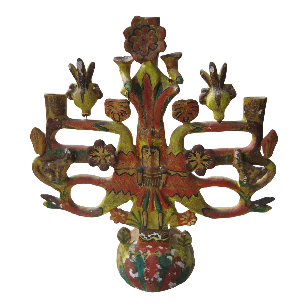 Antique Tree of Life Pottery Candleabra, Aurelio Flores Tree of Life ...