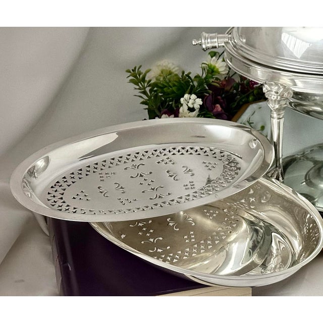 Antique Edwardian Revolving Breakfast Silver Plated Food Warmer | Chairish