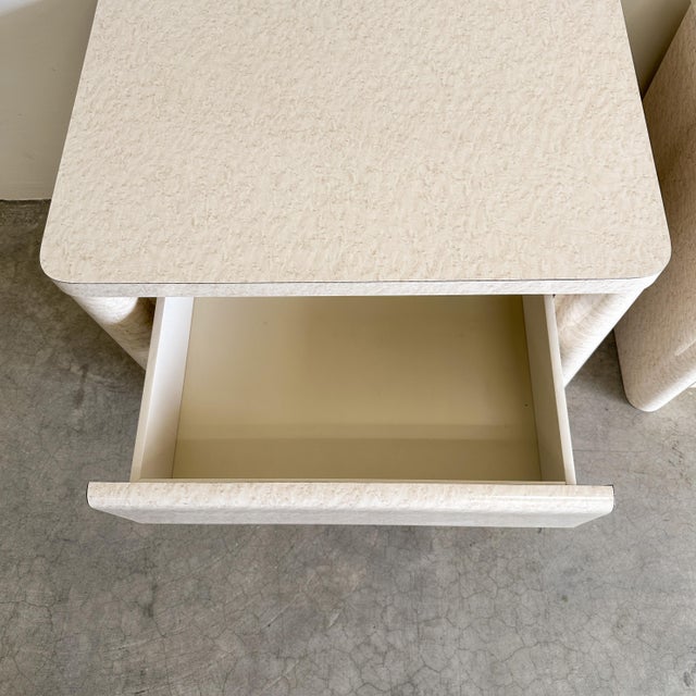 1980s Vintage Laminate Printed Lacquer Postmodern Nightstands - Set of ...
