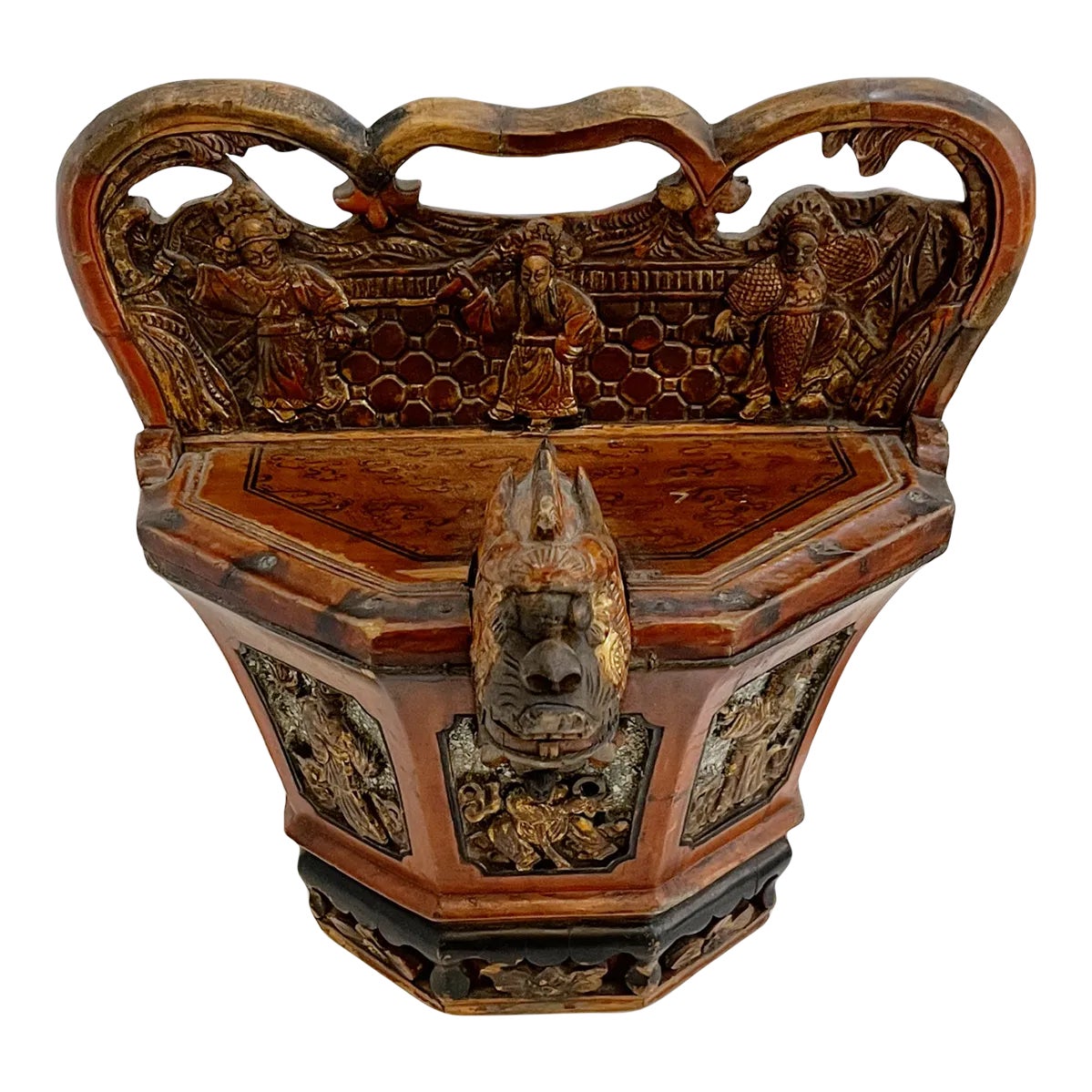 Antique Ornamental Chinese Water Bucket With Dragon Head Spout | Chairish