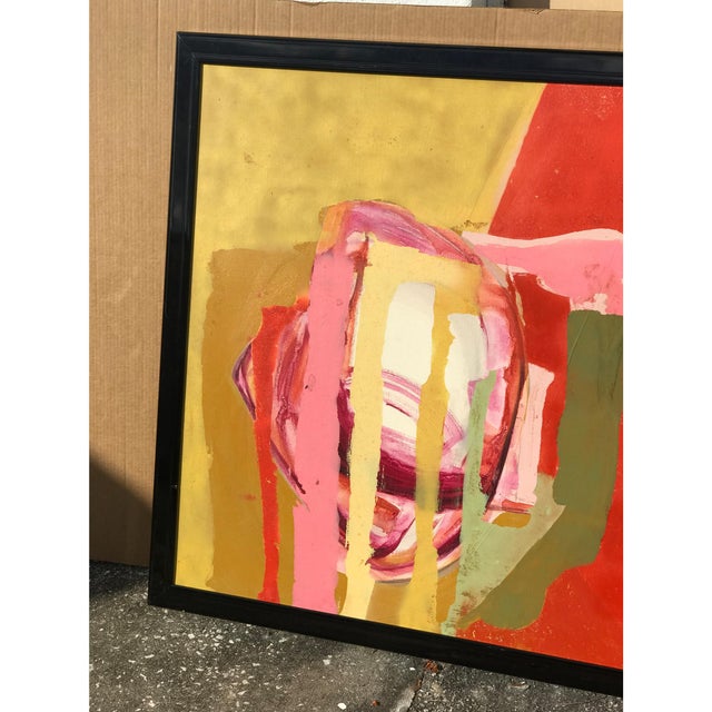 Mid Century Modern Red Painting | Chairish