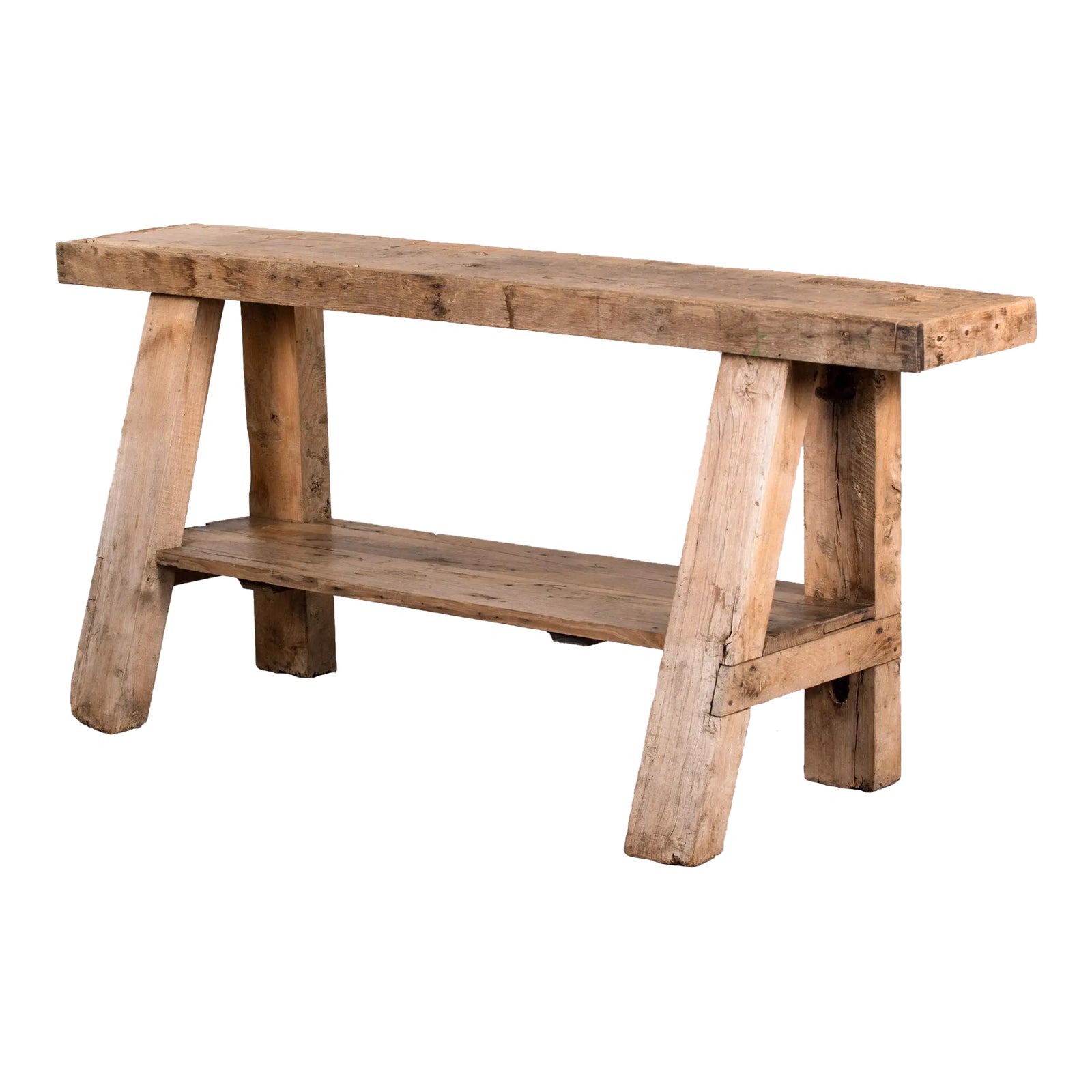 Circa 1900 English Primitive Oak Work Bench | Chairish
