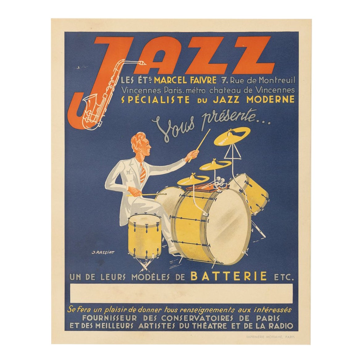 Vintage Jazz Poster Advertisement | Chairish